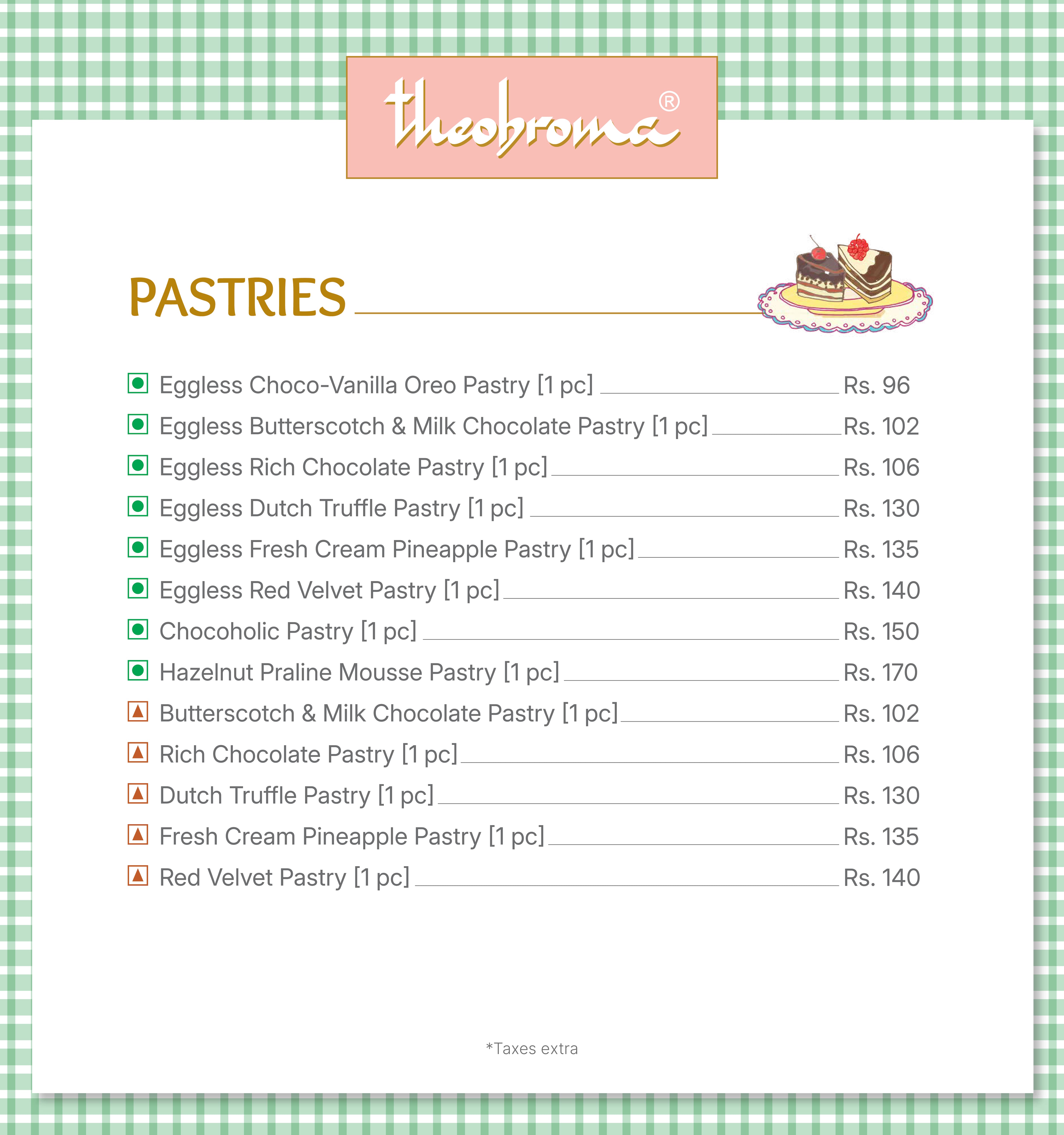 Menu of Theobroma, Uppal, Secunderabad