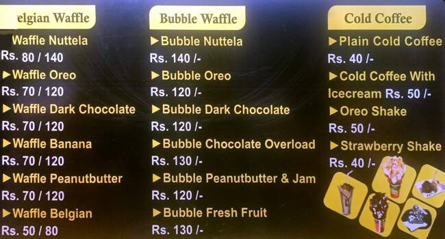 Menu of Waffles And Cream, Talegaon, Pune