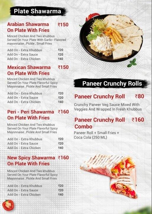 Menu at Absolute Shawarma Goa, Dona Paula