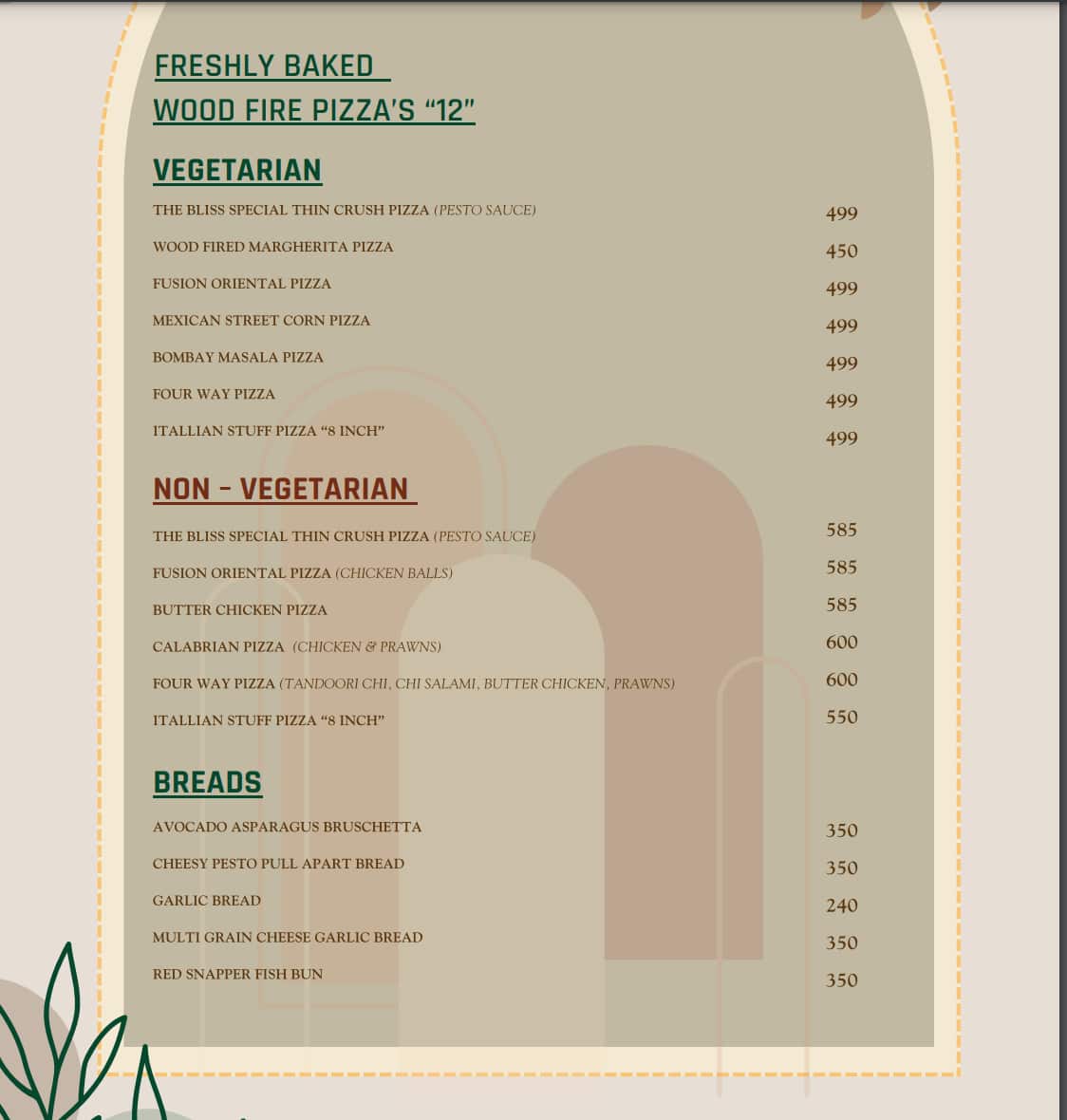 Menu of The Bliss Cuisine & Libations, Borivali West, Mumbai