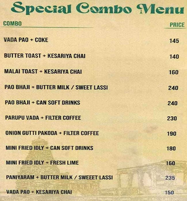 Menu of Rasam, Pure Vegetarian South Indian Restaurant By The Stadel ...