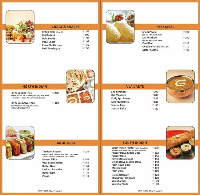 BTW Menu, Menu for BTW, Jasola, New Delhi - Zomato
