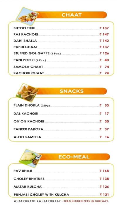Menu of BTW, Living Style Mall, Jasola, New Delhi