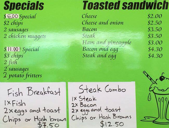 Menu at Pokeno Takeaway desserts, Pokeno