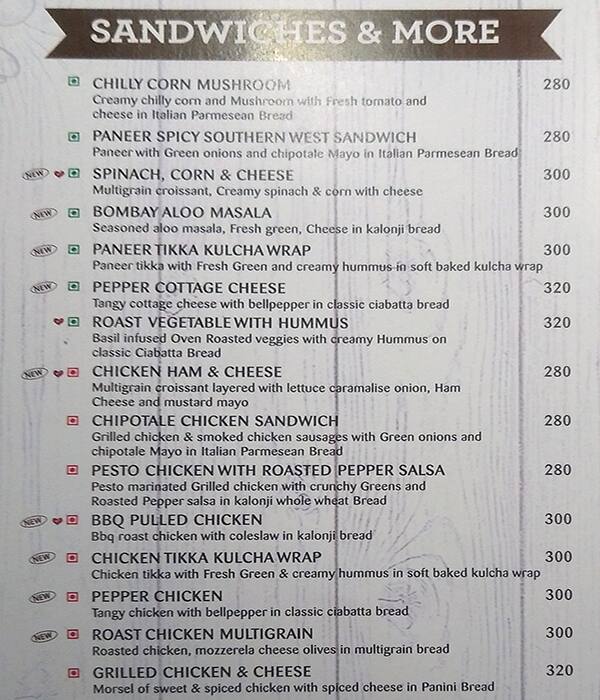 Menu at The Coffee Bean & Tea Leaf, Gurugram, T320