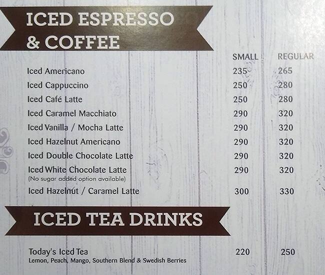 Menu at The Coffee Bean & Tea Leaf, Gurugram, T320