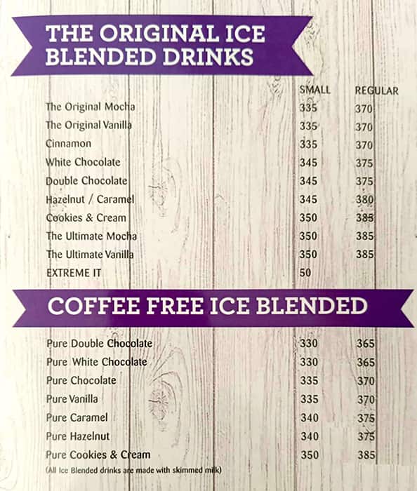 Coffee Bean And Tea Leaf Brunei Menu