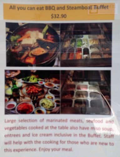 Menu at Seoul Buffet Korean BBQ & Steamboat, Perth, Shop 2