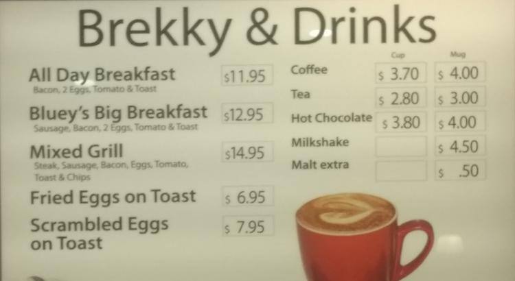 Menu at Bluey's Cafe & Carvery, Brendale
