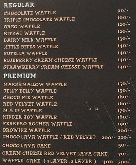 Menu of Wafflehub, Kandivali West, Mumbai