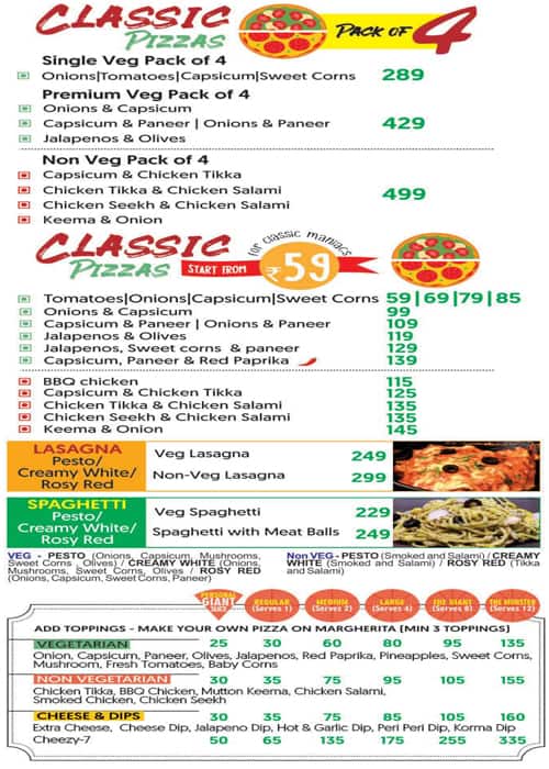 Menu at La Pino'z Pizza, Ajmer