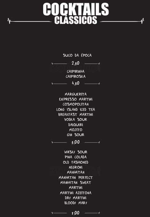 Menu at Honorato Rio fast food, Lisbon, Alameda dos Oceanos