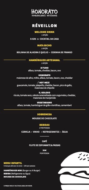 Menu at Honorato Rio fast food, Lisbon, Alameda dos Oceanos