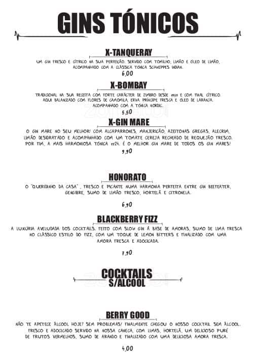 Menu at Honorato Rio fast food, Lisbon, Alameda dos Oceanos