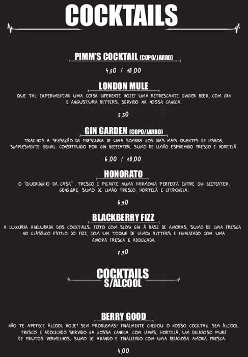 Menu at Honorato Rio fast food, Lisbon, Alameda dos Oceanos