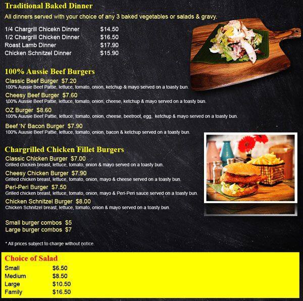 Menu at Dang's Chargrill Chicken fast food, Kingsford