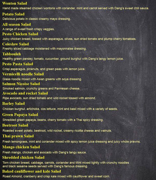 Menu at Dang's Chargrill Chicken fast food, Kingsford