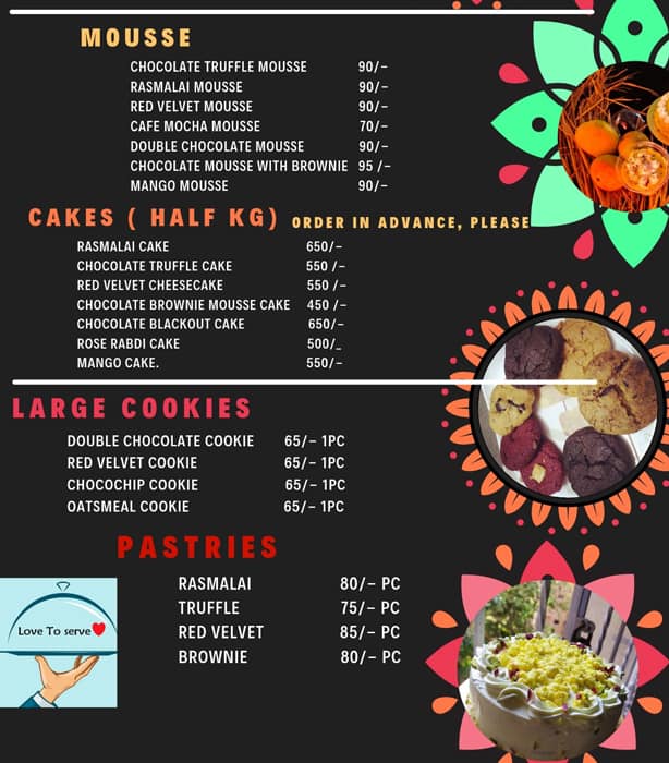 Menu of Love To Serve, Mahim, Mumbai
