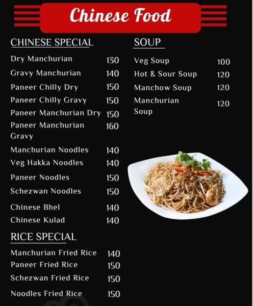 Menu of The Haryana Express, Hansol, Ahmedabad