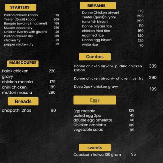 Menu of Mohan's Kitchen, Rajarajeshwari Nagar, Bangalore