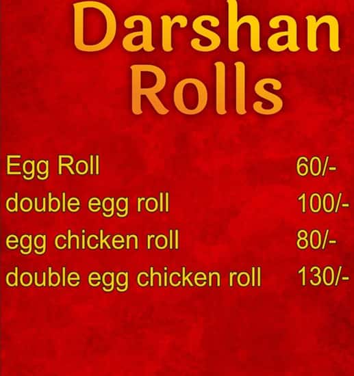Menu of Darshan Rolls, Satara Road, Pune