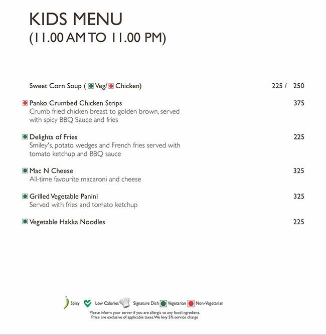 Menu at Melange - Radisson Blu Bengaluru, Bengaluru, 90 - 4 Outer Ring Road