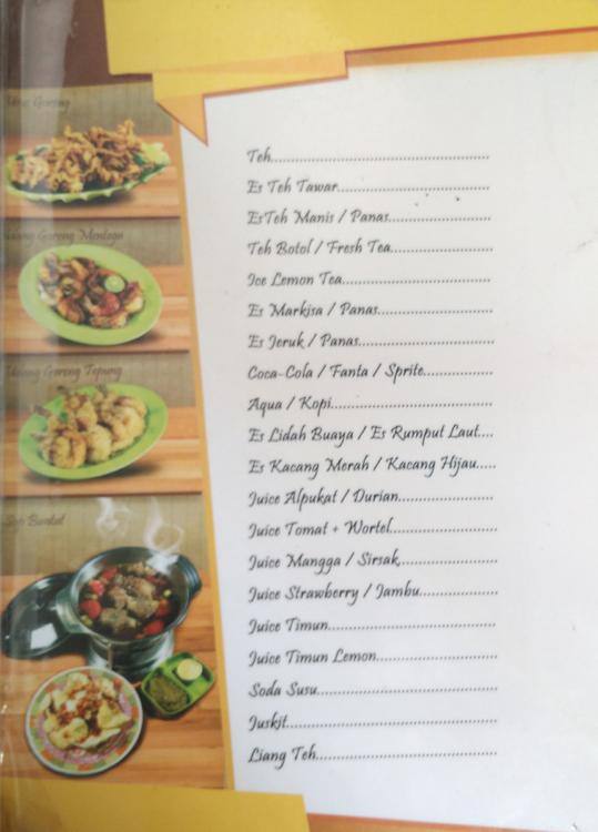 Menu at Ayam Goreng Bakar Borobudur restaurant, Tangerang, Jl. Mt ...