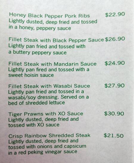 Menu at Lotus Inn Restaurant, Wahroonga