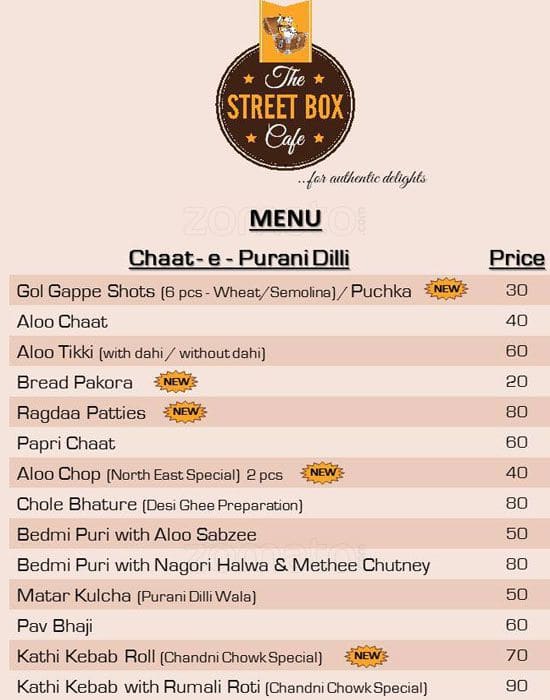 The Street Box Cafe Menu, Menu for The Street Box Cafe, Sohna Road ...