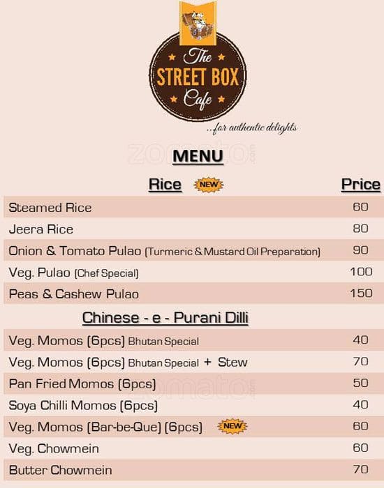 Menu at The Street Box Cafe, Gurugram, Sector 72