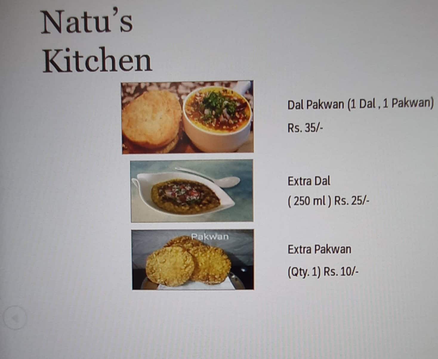 Menu of Natu's Kitchen, Bhandup, Mumbai