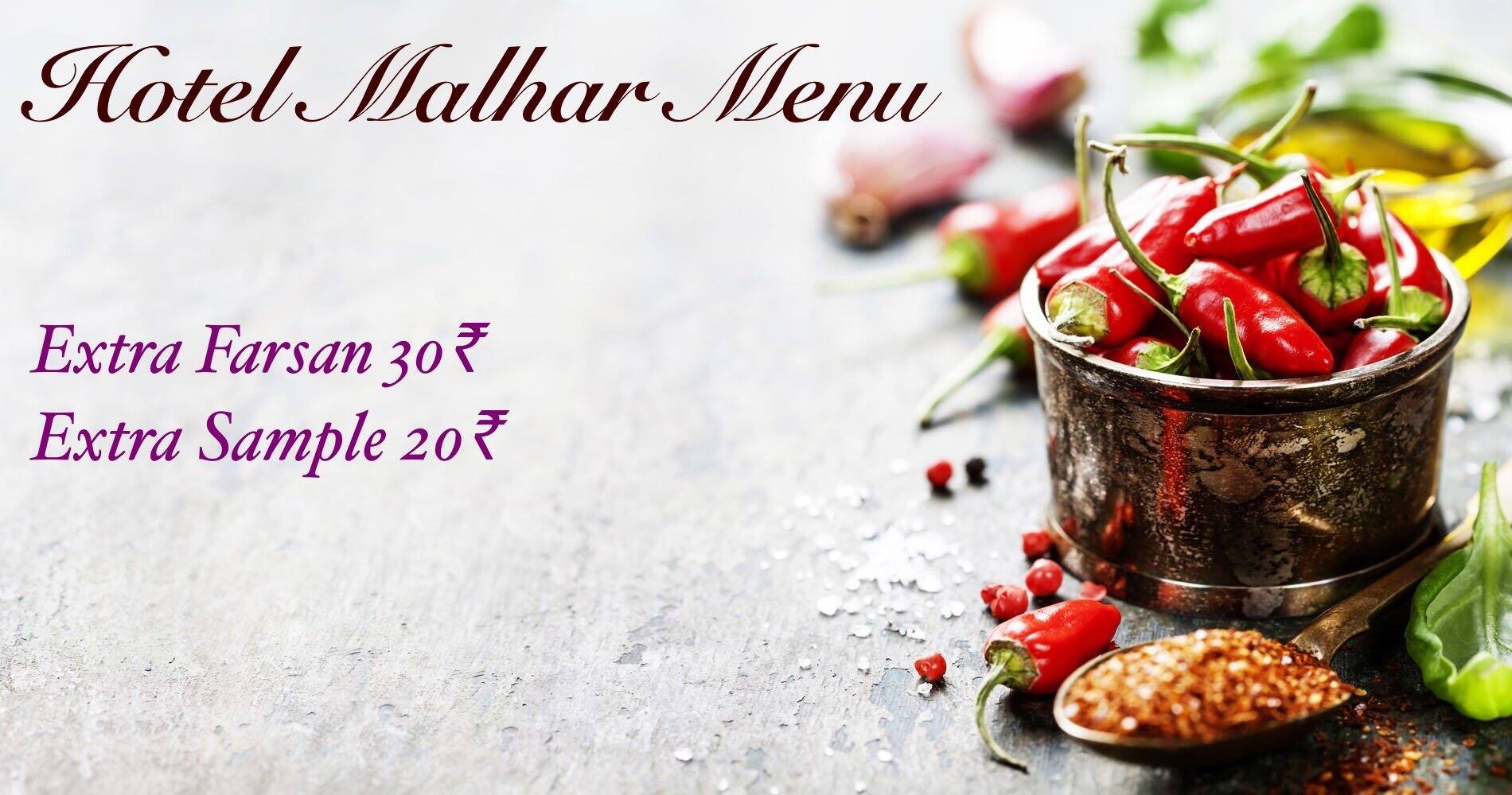 Menu at Hotel Malhar, Pune, Sunshine Villas