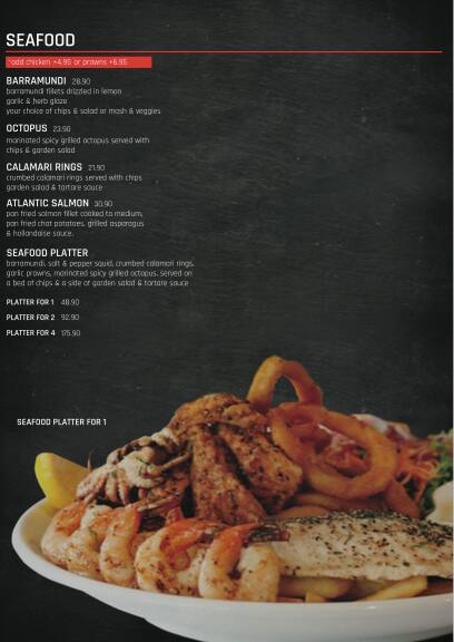Menu at Volcanos Steakhouse Parramatta, Parramatta, 311-313 Church St
