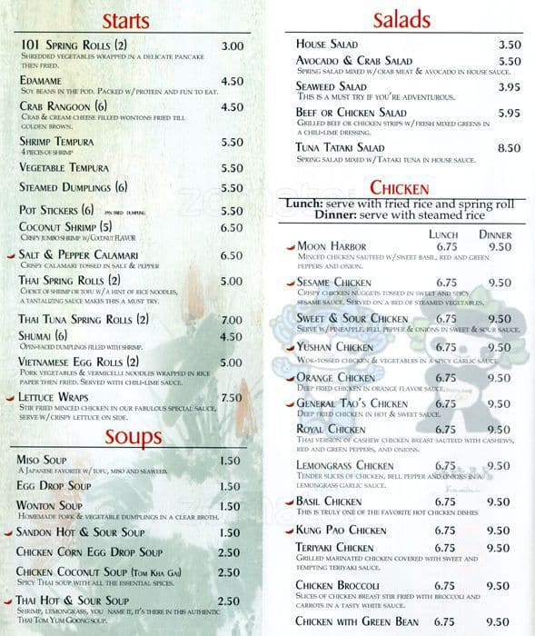 101 Asian Fusion Menu, Menu for 101 Asian Fusion, Cherry Creek, Denver ...