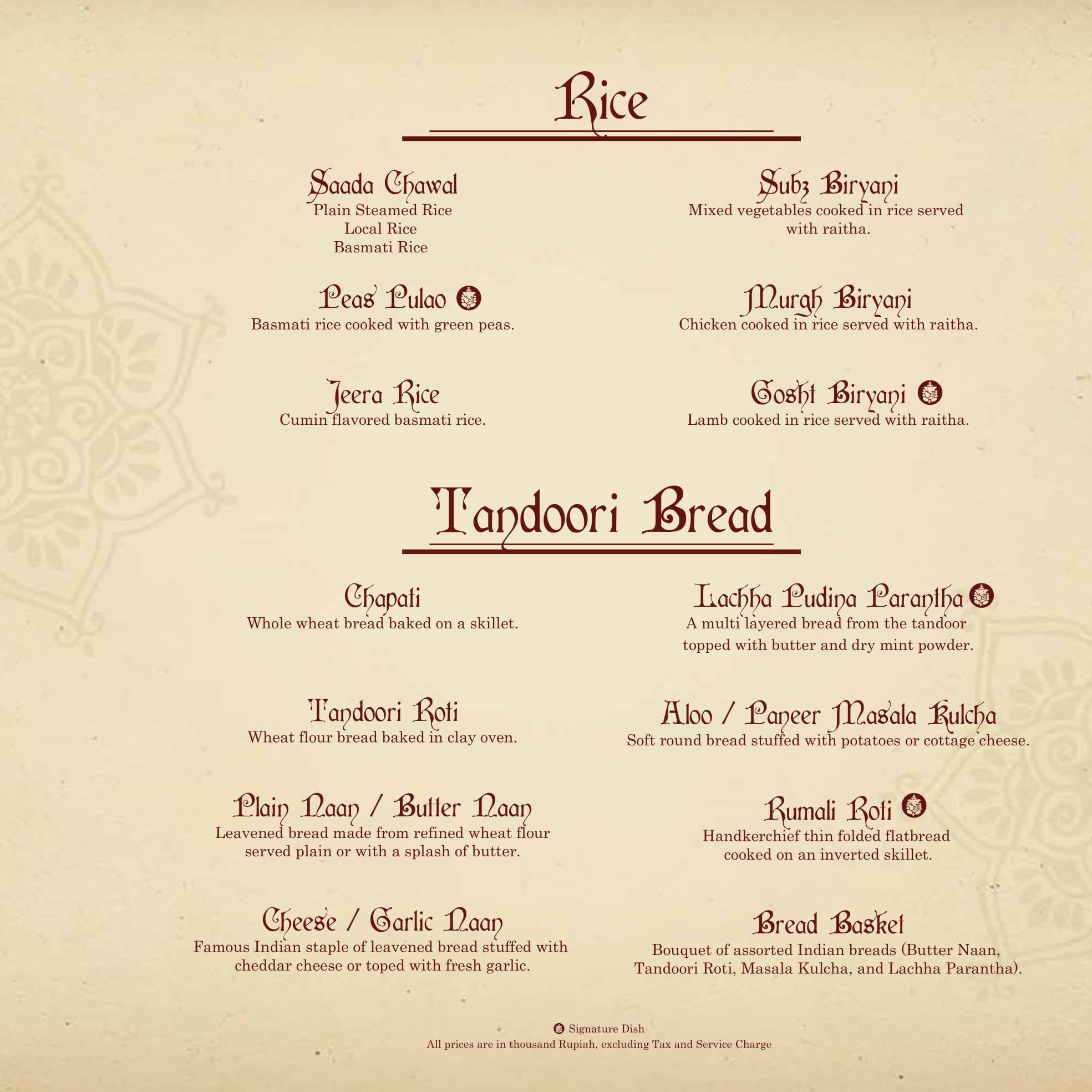 Menu at Ganesha Ek Sanskriti Authentic Indian Restaurant and Bar Ubud, Ubud