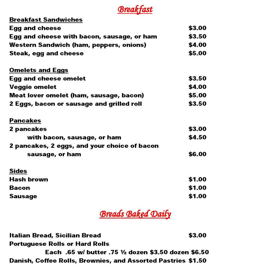 Italian Gourmet Deli & Bakery Menu - Urbanspoon/Zomato