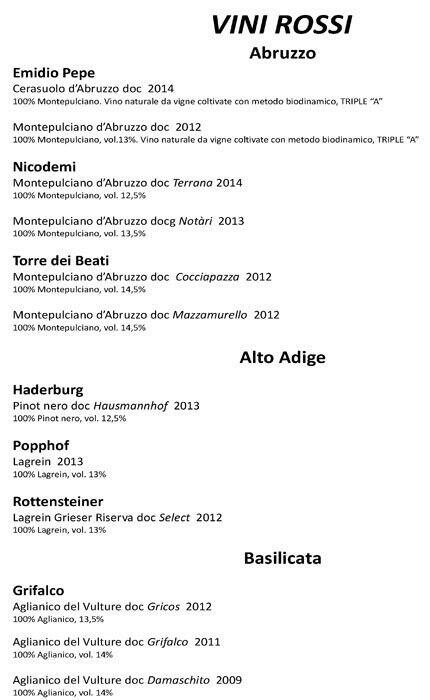 Speisekarte von Vigneto pub & Bar, ROM