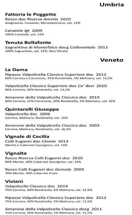 Speisekarte von Vigneto pub & Bar, ROM