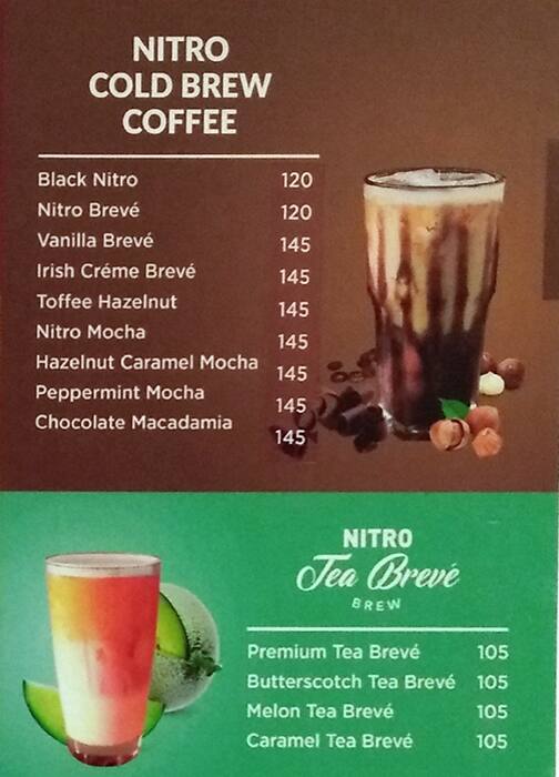 Carta de Nitro 7 Coffee & Tea Bar - Glorietta, Makati