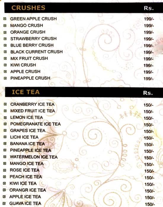 Menu at Stereo Cafe & Restaurant, Lucknow, A 862