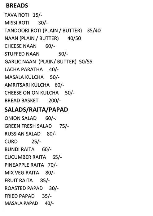 Menu at The Veggie House, Jamshedpur