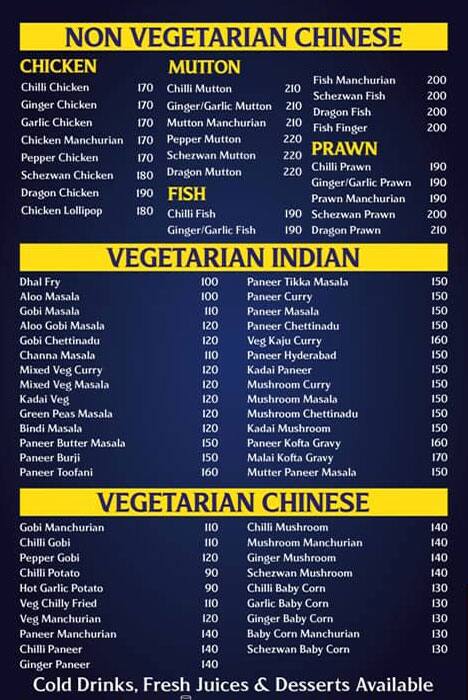 Menu at Golden Leaf Restaurant, Chennai, 1-38A