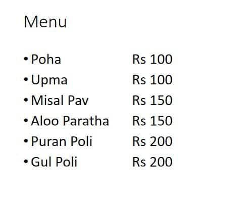 Menu of Govind Foods, Upvan, Thane West, Thane