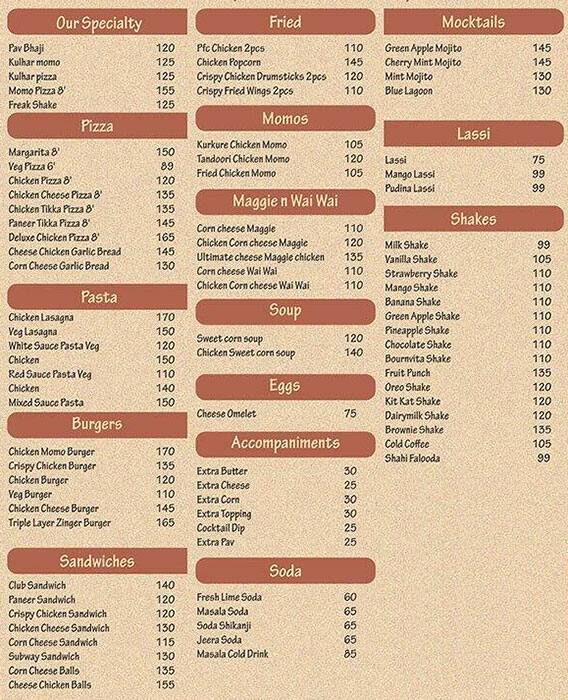 Menu at THE Cafeteria@41B, Kolkata