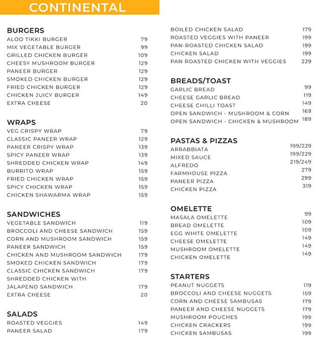 Menu of The Social Door, Sector 64, Noida