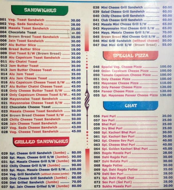 Gupta Sandwiches & Snacks Menu - Zomato