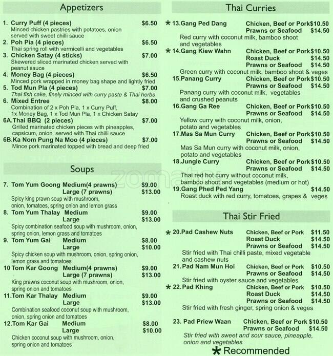 Pad Thai Menu Menu For Pad Thai Glen Eden Auckland Menumania Zomato