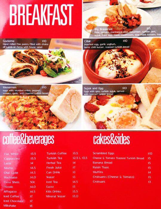 Menu at Cafe Bodrum, Auburn, 2/1 Mary St