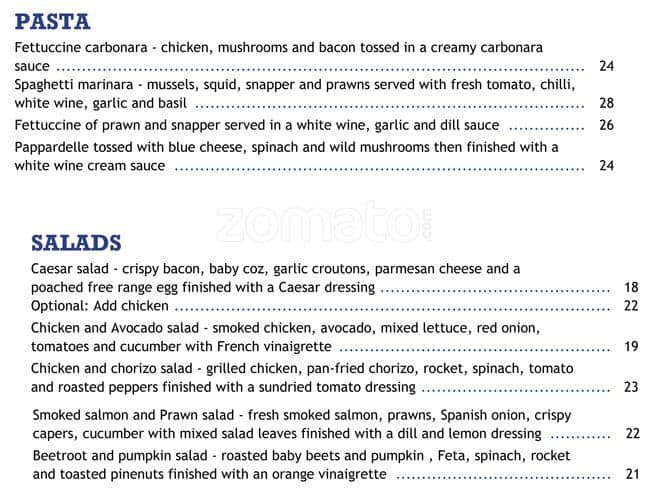 Menu at The Seven Mile Bar & Bistro, Balcatta