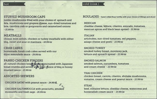 Menu at Foodstuffs restaurant, Evanston, Central St